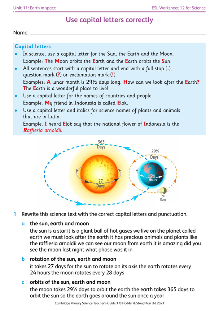 ESL Worksheet 12: Use capital letters correctly | Boost