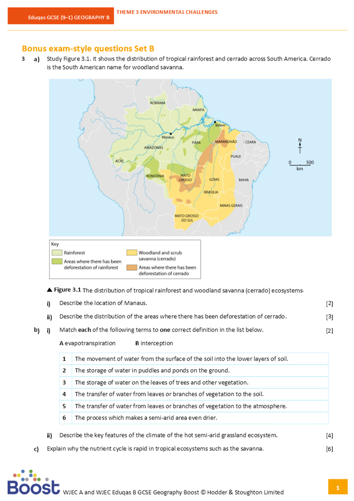 Eduqas B Theme 3 Bonus exam-style questions Set B | Boost